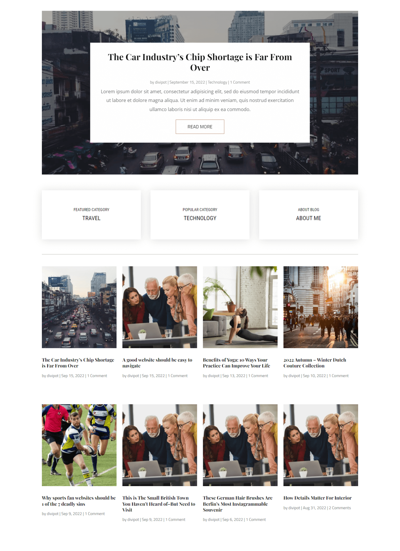 Blog Layout Pack | Divi Template