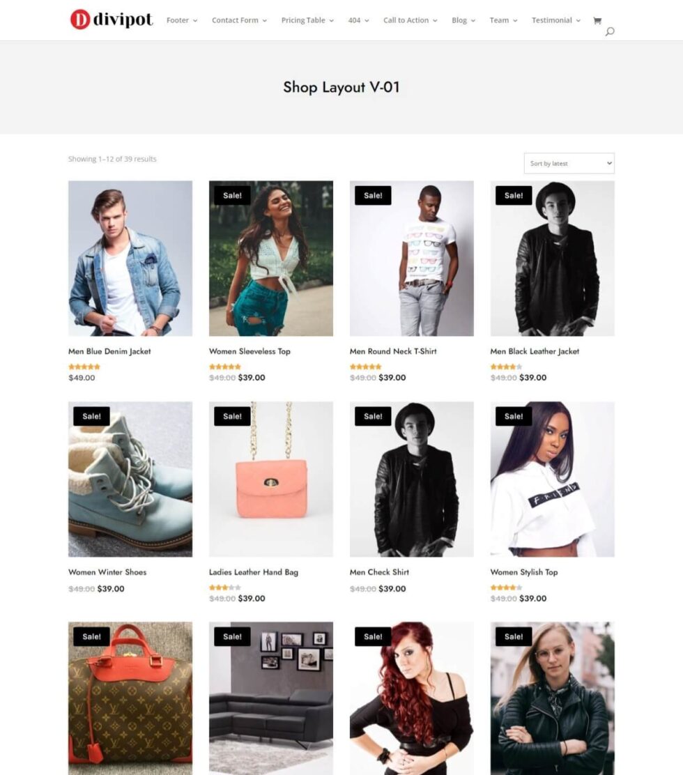 Divi WooCommerce Layout Pack | Divipot